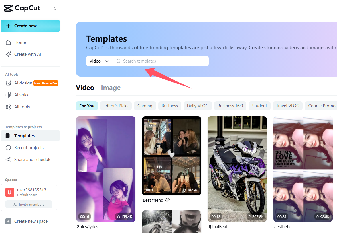 How to Search for Templates in CapCut?