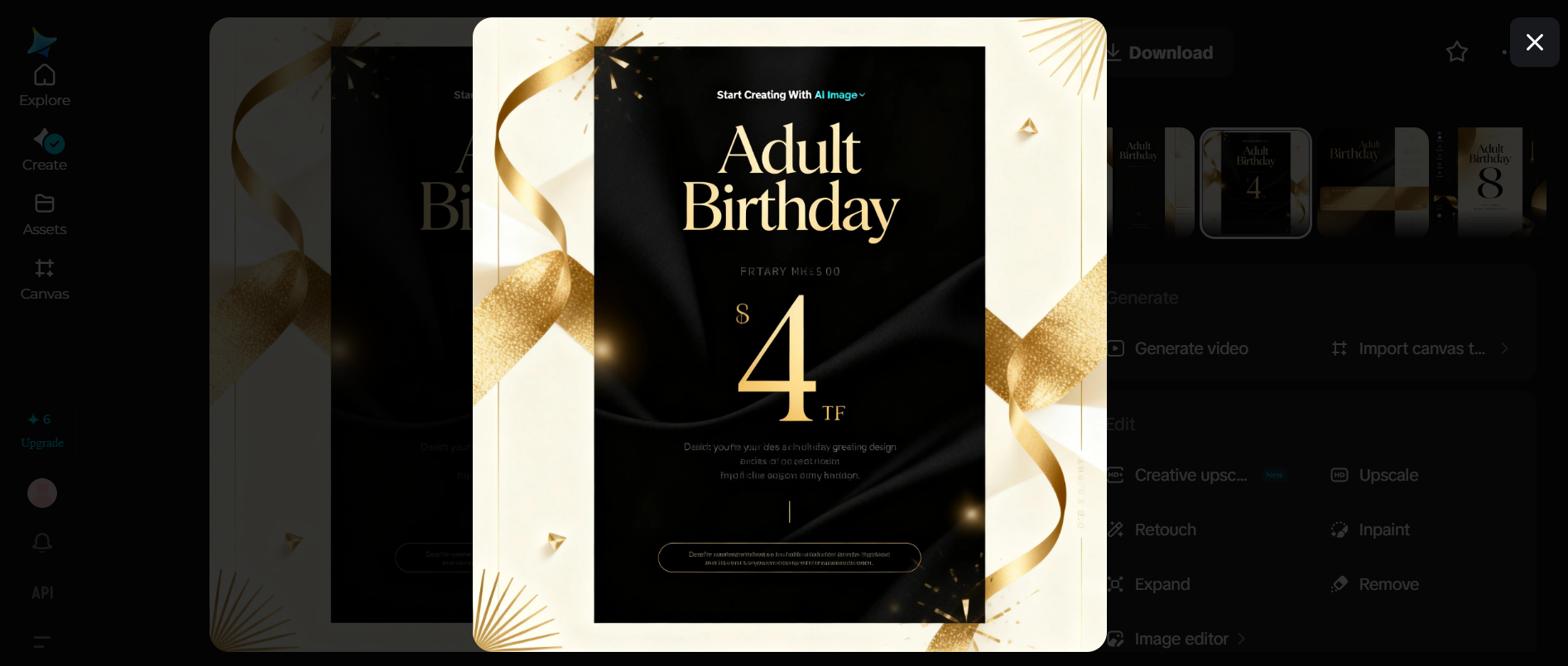 Design de pôster de aniversário: Crie pôsteres personalizados com IA