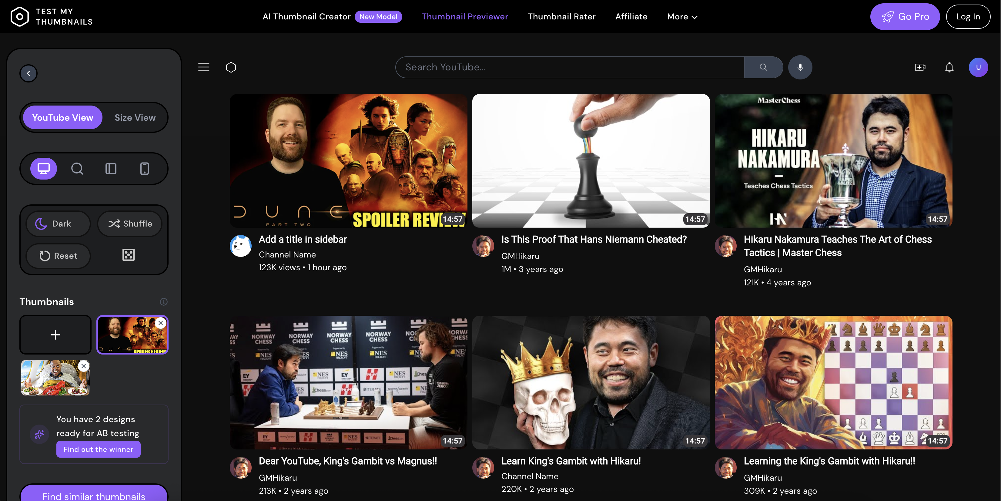 YouTube Thumbnail Tester: A/B Test Designs for More Clicks
